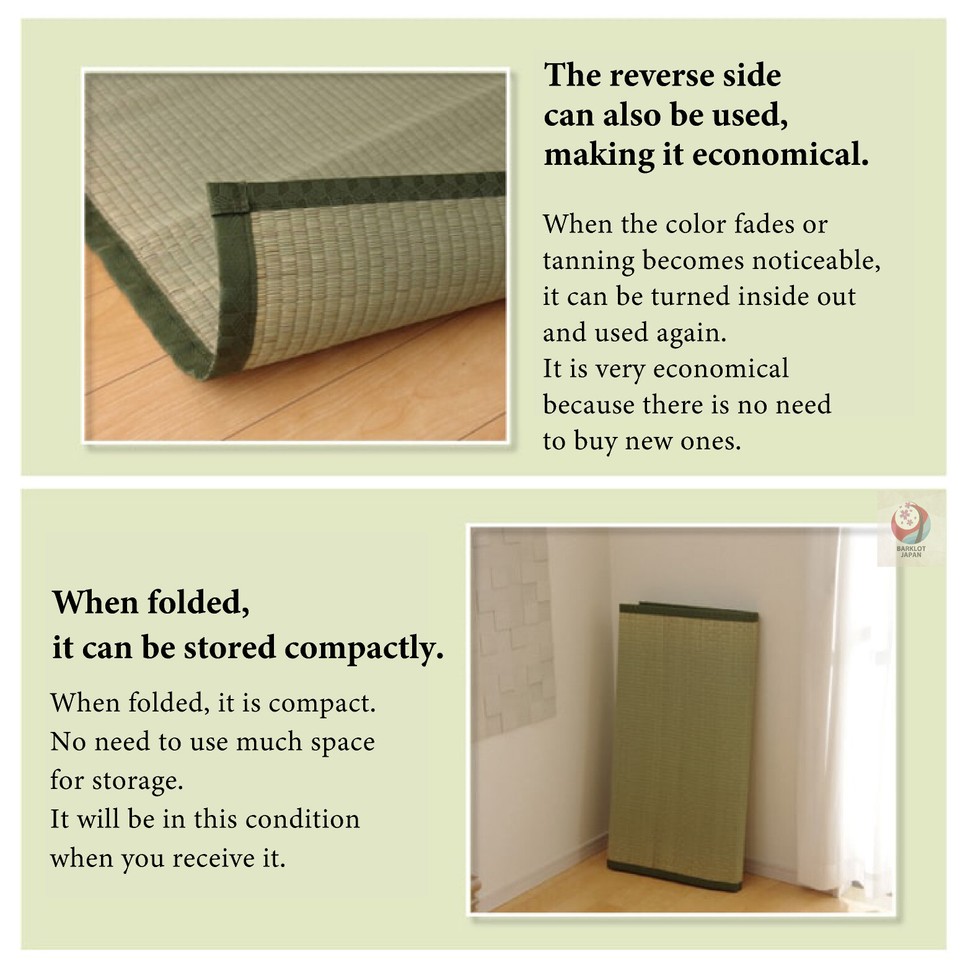 IKEHIKO Tatami Mat 100% Japanese rush grass Rug Goza Floor Green Igusa ...