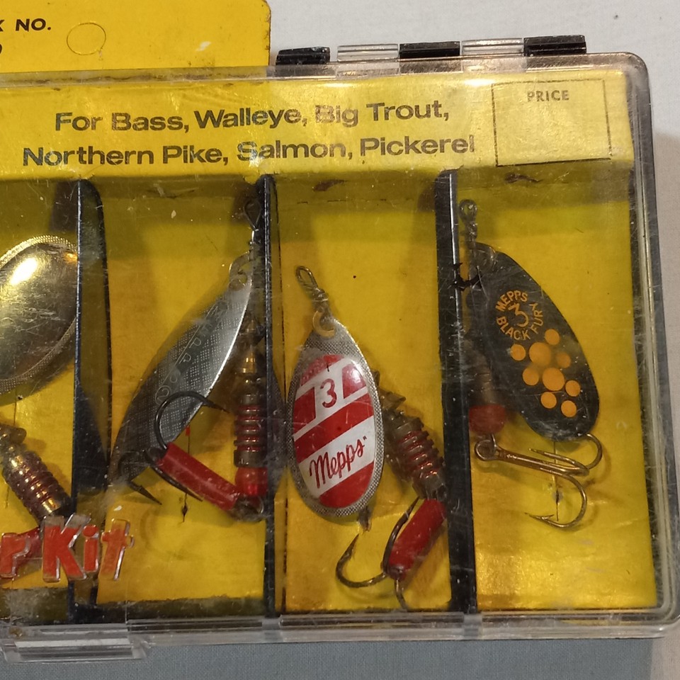Vintage MEPPS K2 BASSER KIT 6 Spinner Fishing Lure Lot & Case | eBay