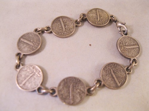 Vintage 1966 Netherlands 1 Cent Coin Bracelet Vintage Jewelry | eBay