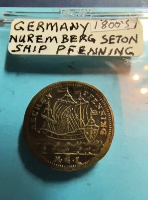 TOKEN PLUS ULTRA - Nuremberg RECHEN Seton SAILING SHIP Moon Stars Sun ...