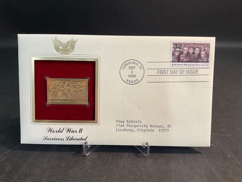 1995 PCS World War II Survivors Liberated 32¢ FDC 22K Gold Stamp | eBay