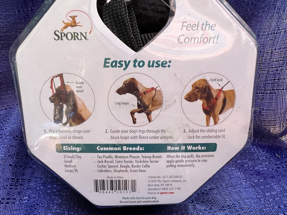 Sporn Dog Harness Stop Pulling Comfort Safety Adjustable Neck L/XL 16 ...
