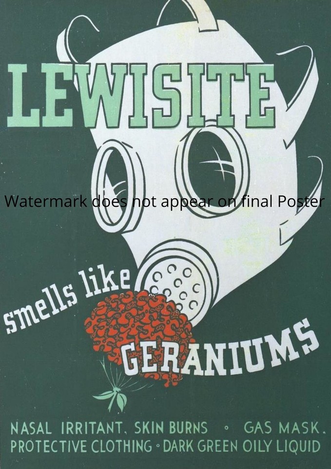 WWII Posters Poison Gas Mask War Mustard Phosgene Lewisite Chemical ...