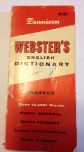 Dennison Webster's Vest Pocket English Dictionary 1962 | eBay