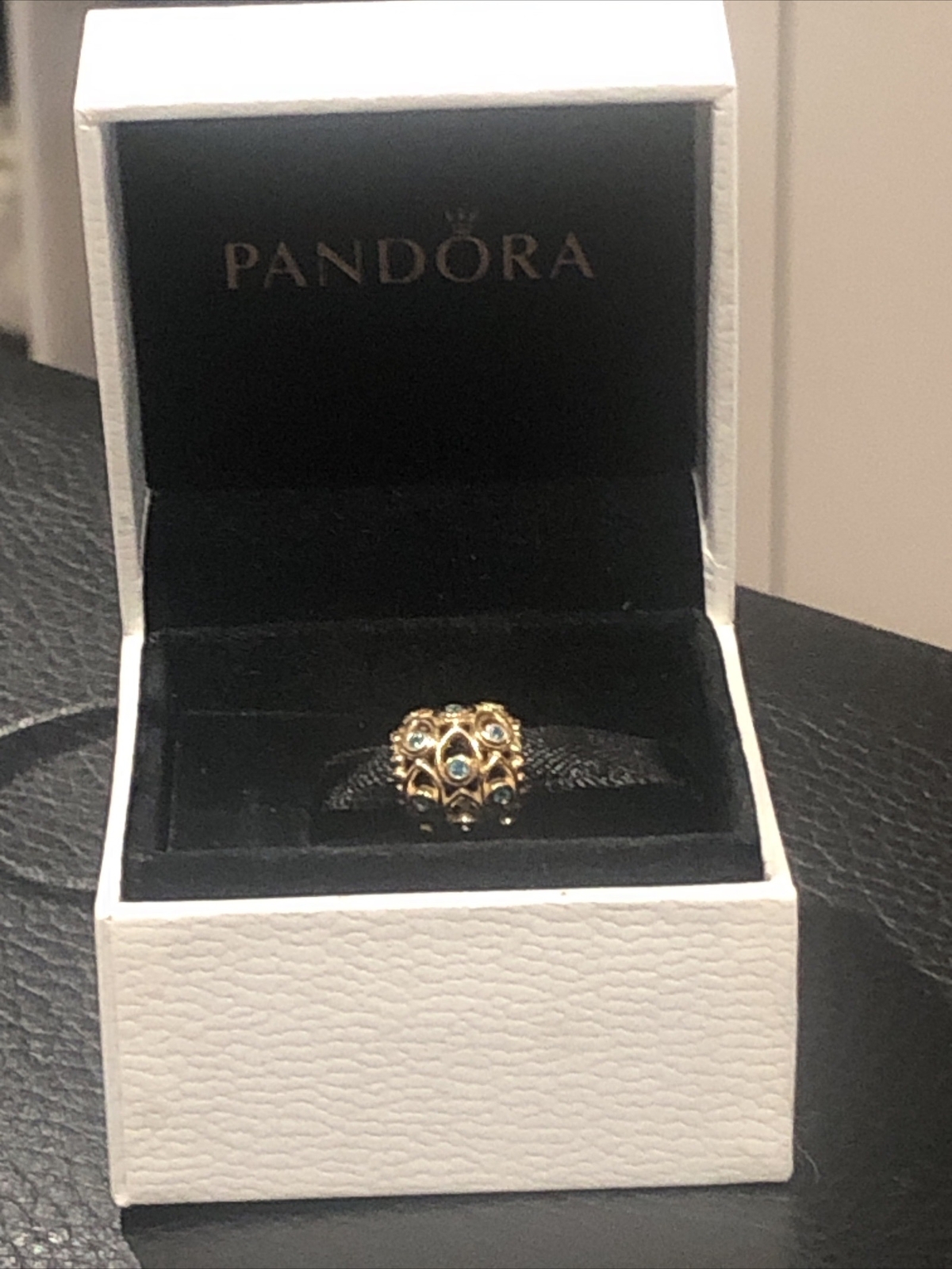 Authentic Pandora Oceans Treasures Charm 14k Gold Topaz 750817TPP | eBay UK