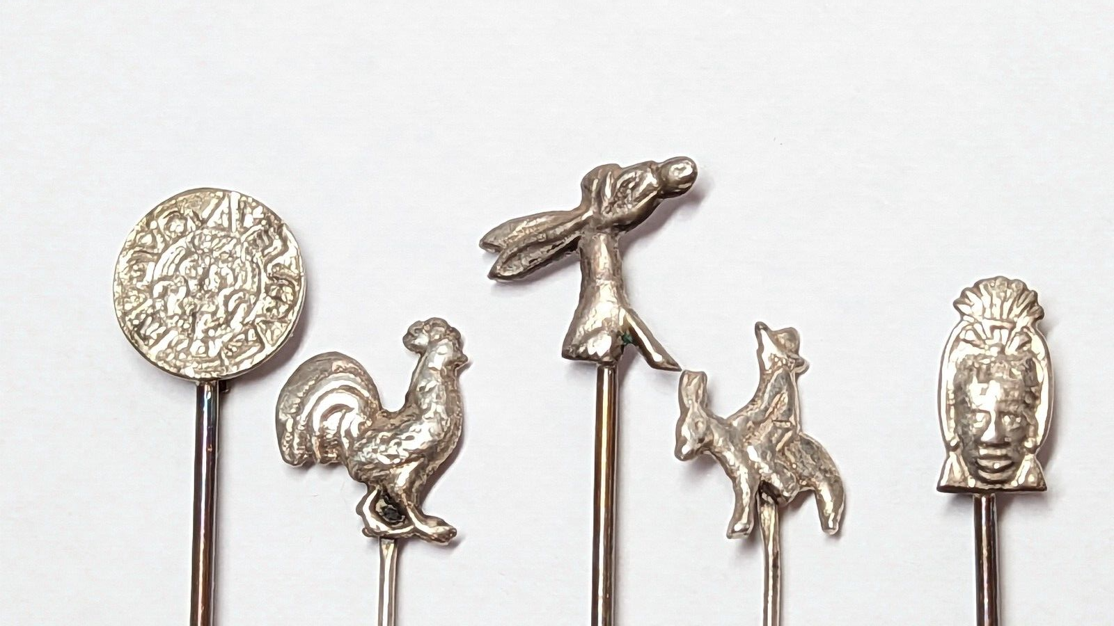 5 Hors D'Oeuvre Appetizer Forks Donkey, Man Riding Donkey, Rooser ...