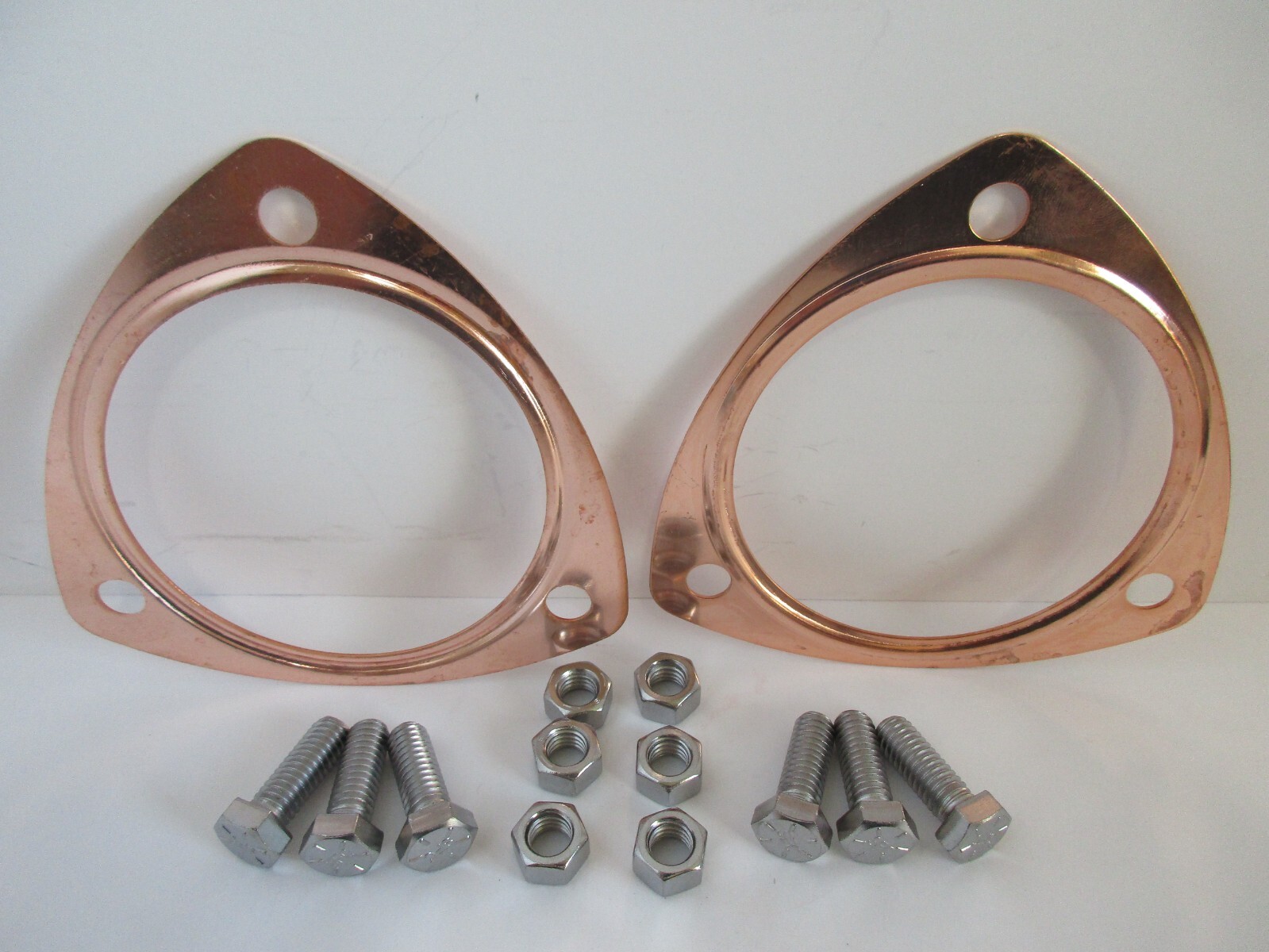 3 1/2" COPPER HEADER EXHAUST COLLECTOR GASKETS REUSABLE WITH BOLTS 3.5 ...