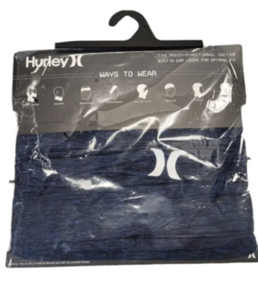 Hurley Gator Face Mask Scarf Headband One Size Navy Blue FREE SHIPPING ...