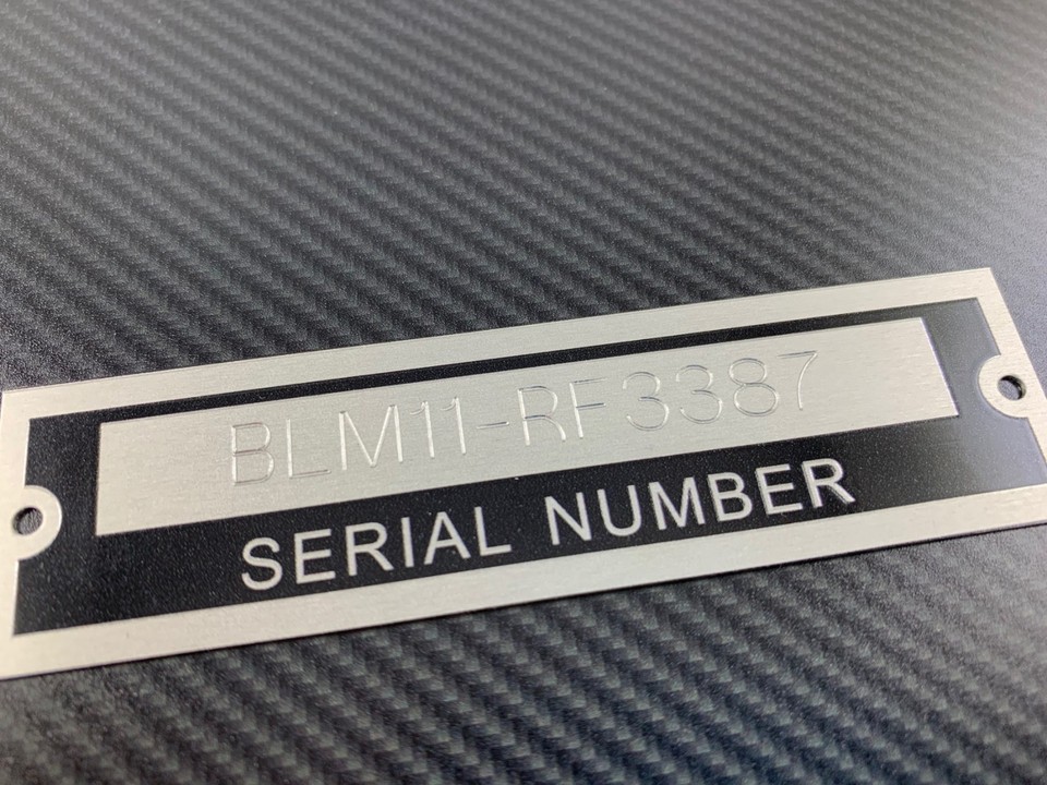 SERIAL NUMBER TAG PLATE ENGRAVED WITH NUMBER IDENTIFICATION ASSET TAG ...