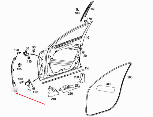 MERCEDES-BENZ E W213 Front Left Door Sealing A2137205902 | eBay