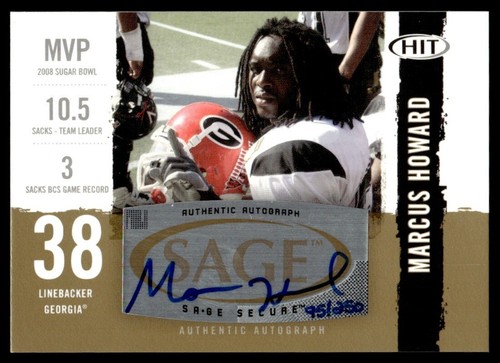 2008 SAGE HIT Autographs Gold Marcus Howard Rookie Auto 95/250 Georgia ...