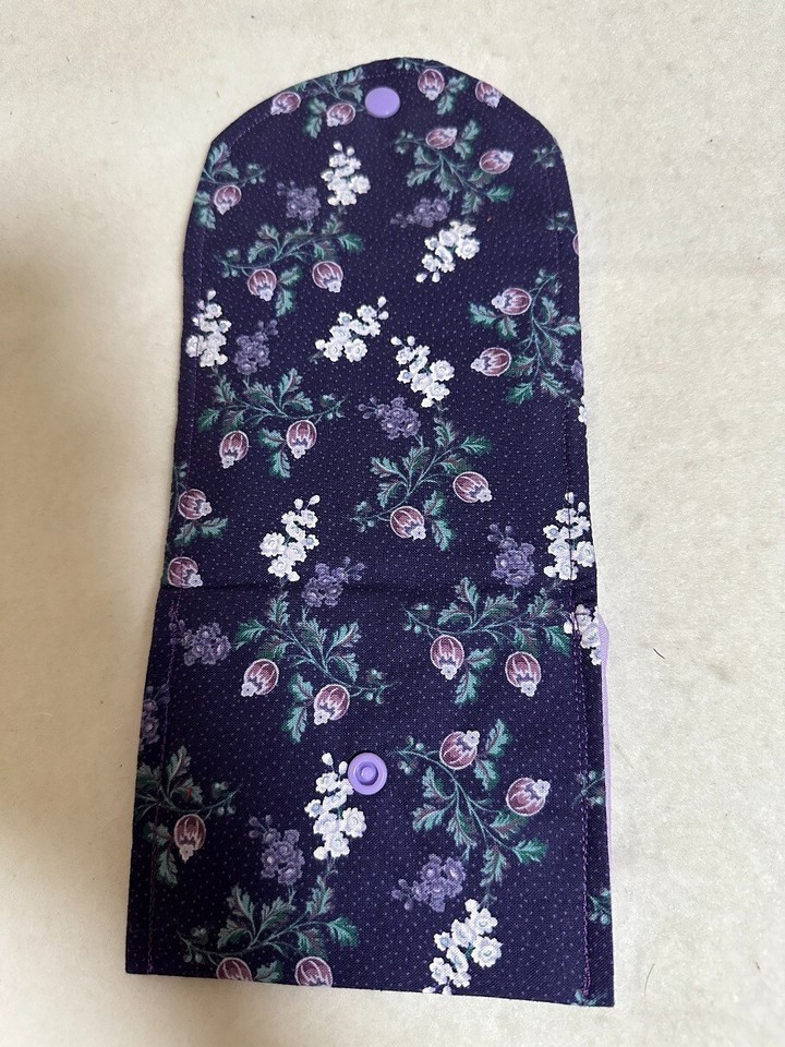 Handmade Purple Majesty Calic Cotton Fabric trifold wallet / Billfold w ...