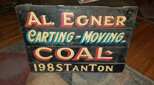 Primitive Wood Trade Sign Coal / Oil interest wooden sign heavy quality ...