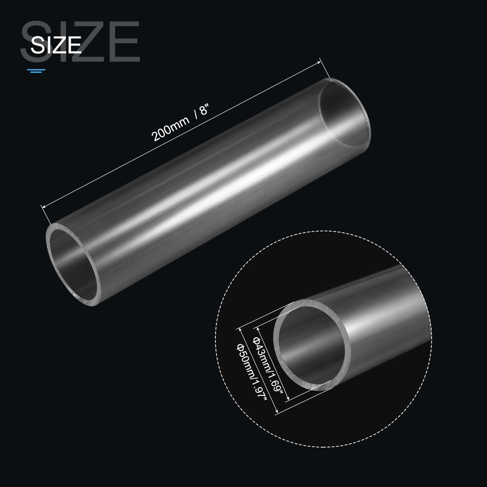 PVC Rigid Round Pipe 43mm ID 50mm OD 0.2m Transparent High Transparency ...