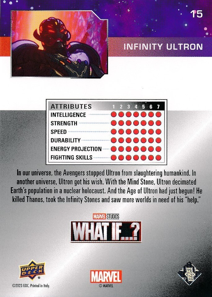 #15 INFINITY ULTRON 2023 Upper Deck Marvel What If..? | eBay