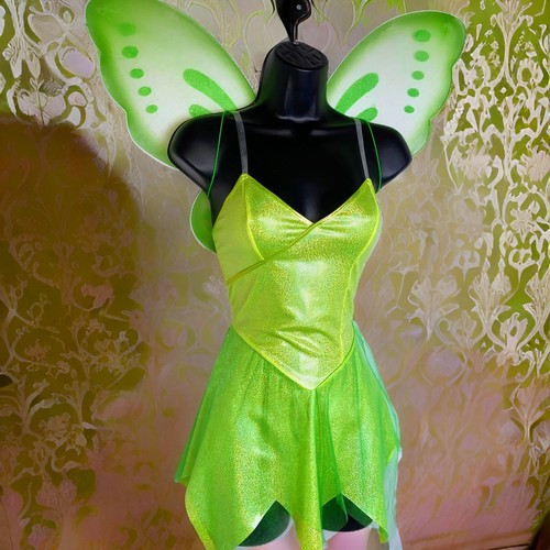 New Small Tinker Bell Dress Wings Halloween Costume Strapless Mini ...