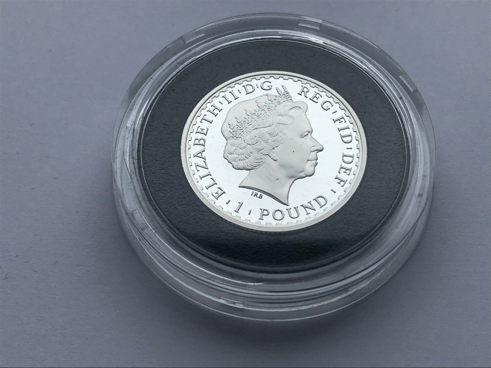 1998 British Royal Mint Britannia 1 One Pound Silver Proof 1/2oz 1 ...