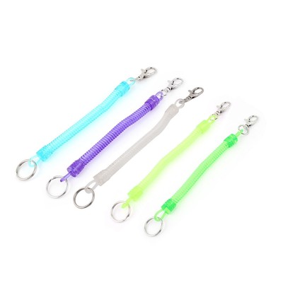 Lobster Clasp Spring Elastic Key Chain Coil Strap Cord Keyring Rope | eBay