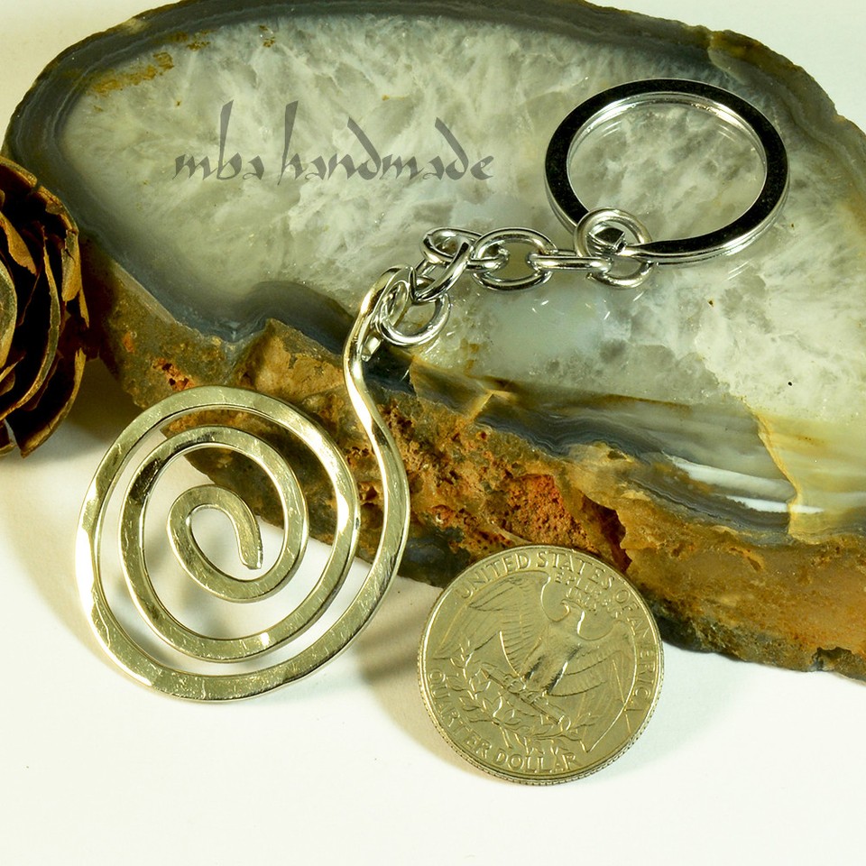 German Silver Hammered Handmade Spiral Wire Wrapped Keychain Keyring | eBay