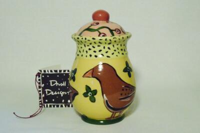 Droll Designs Ceramic Honey Pot, Bird and Flower Pattern | eBay