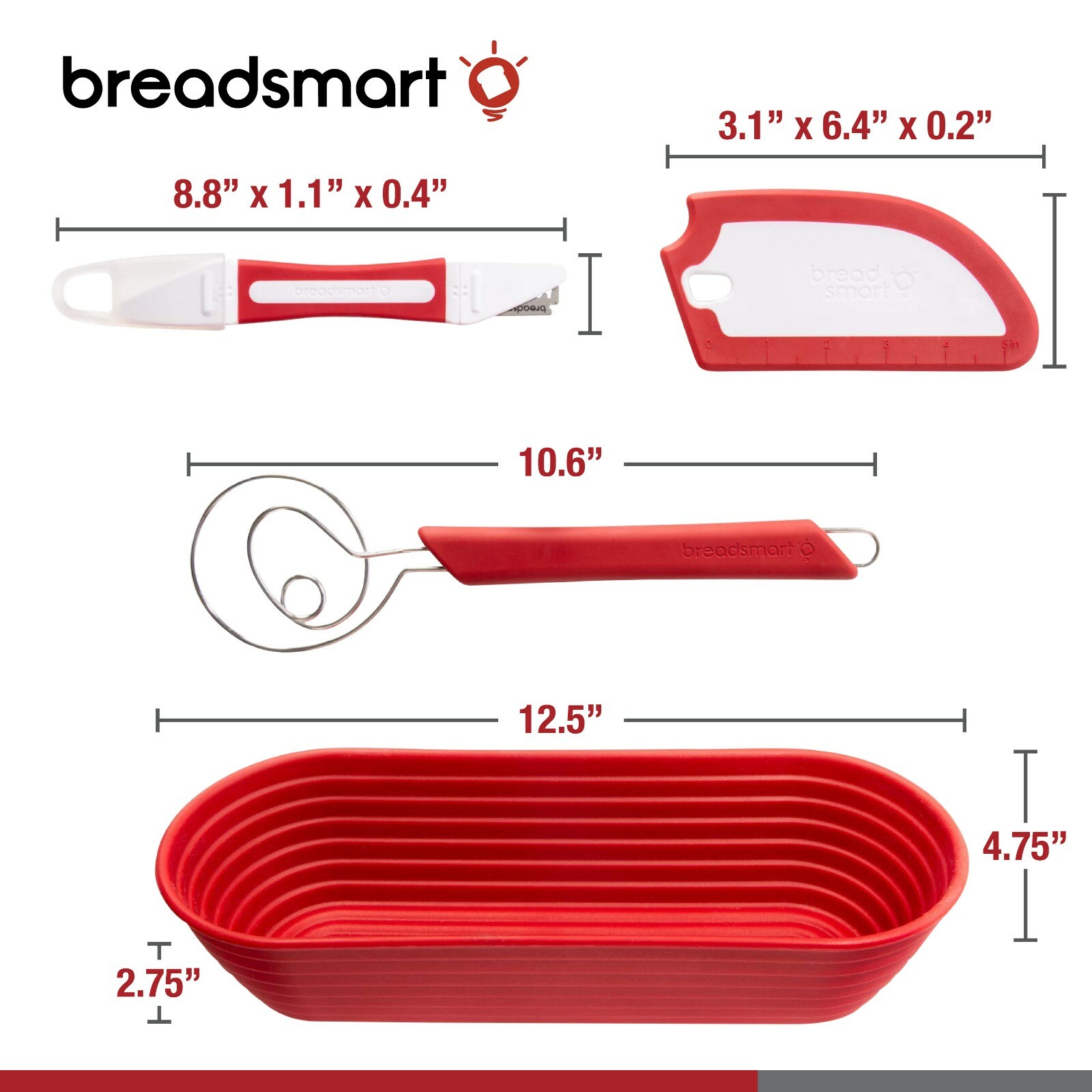 Breadsmart Bread Making Kit – 5-Piece Tool Set to Make Homemade Bread ...