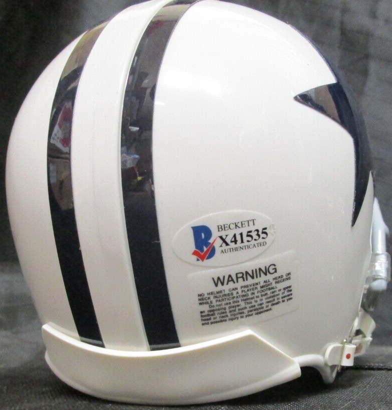 GEORGE ANDRIE SIGNED INSCRIBED DALLAS COWBOYS MINI HELMET BECKETT COA ...