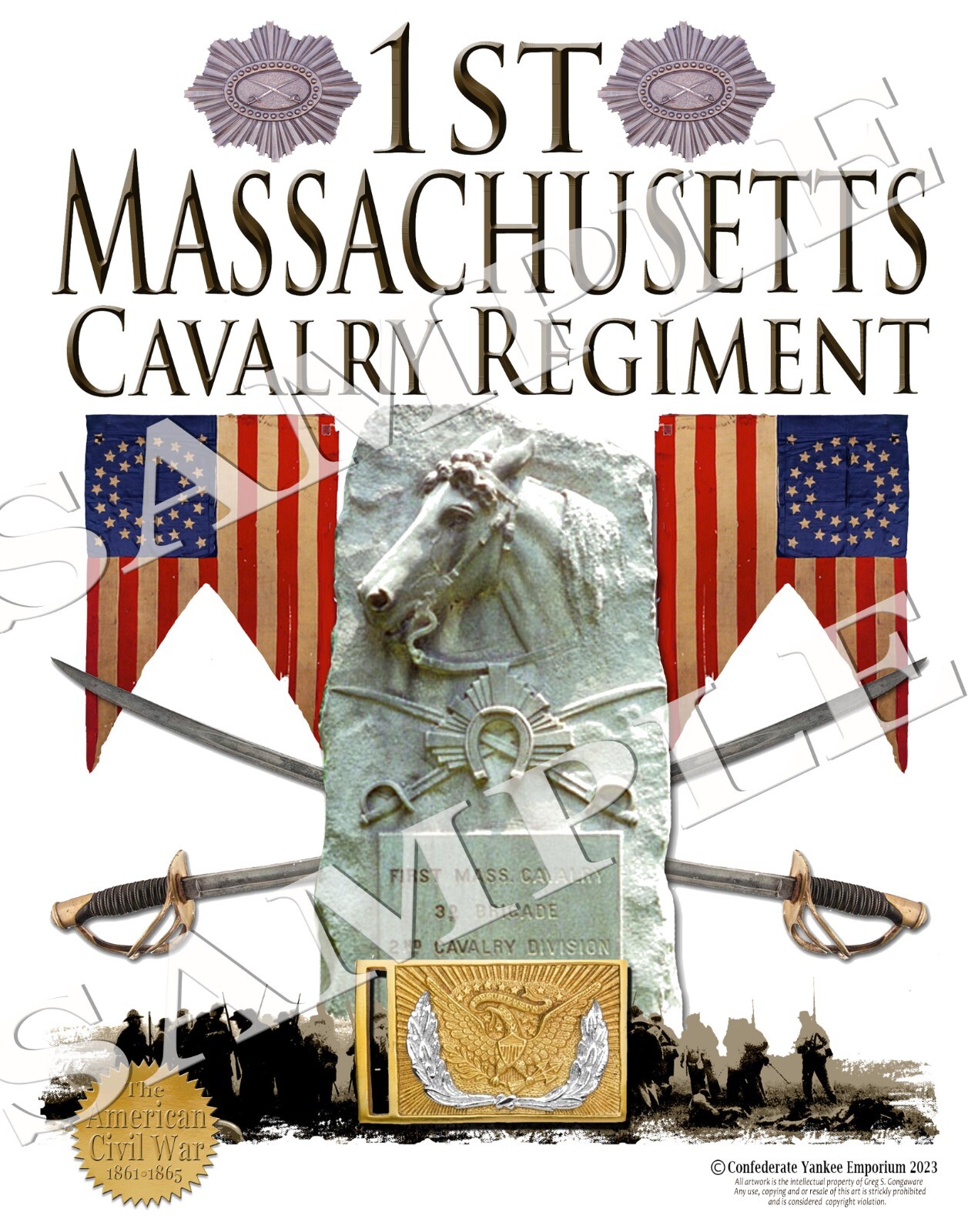 1st Massachusetts Cavalry, Union Army American Civil War themed art ...