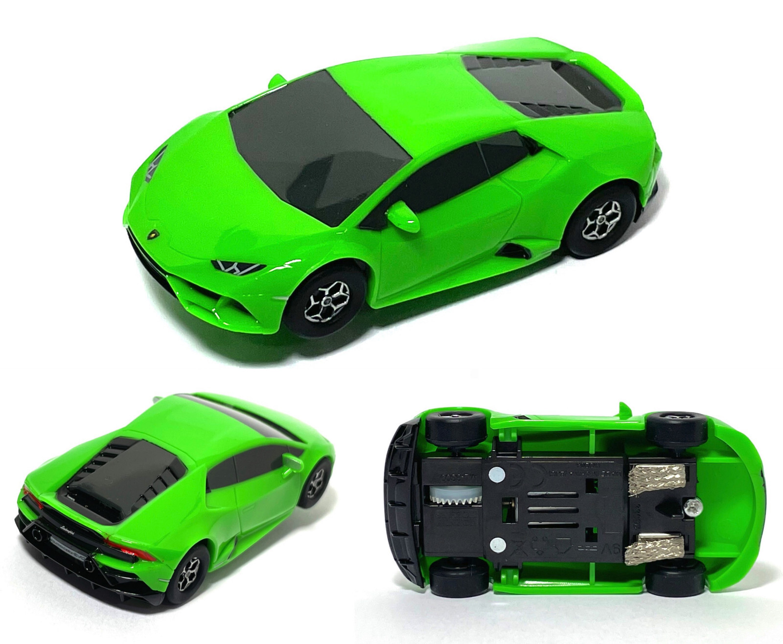 1pc 2022 Micro Scalextric 9V HO Slot Car Lime Green LAMBORGHINI EVO Set ...