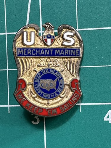 WWII U.S. Merchant Marine Sterling n Service Pin We Keep 'Em Sailing | eBay