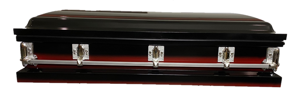 AMAZING GameCock FULLCOUCH Casket Black/Red, Silver hardware, Velvet ...