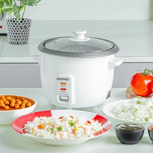 0.6L Rice Cooker with Vegetable Steamer Non-Stick Inner Pot Automatic ...
