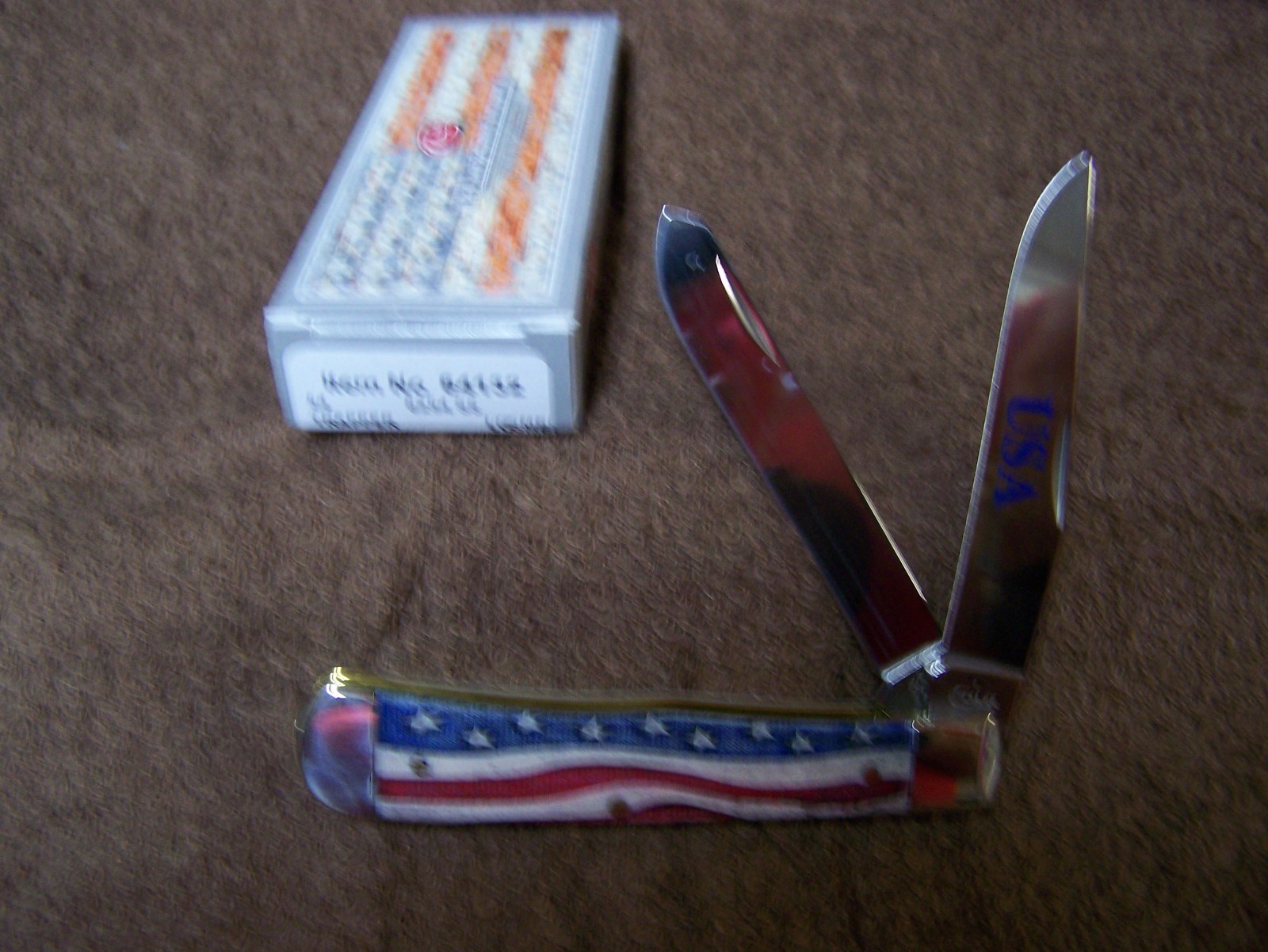 CASE XX Natural Bone Trapper Star Spangled Banner Pocket Knife 64132 ...