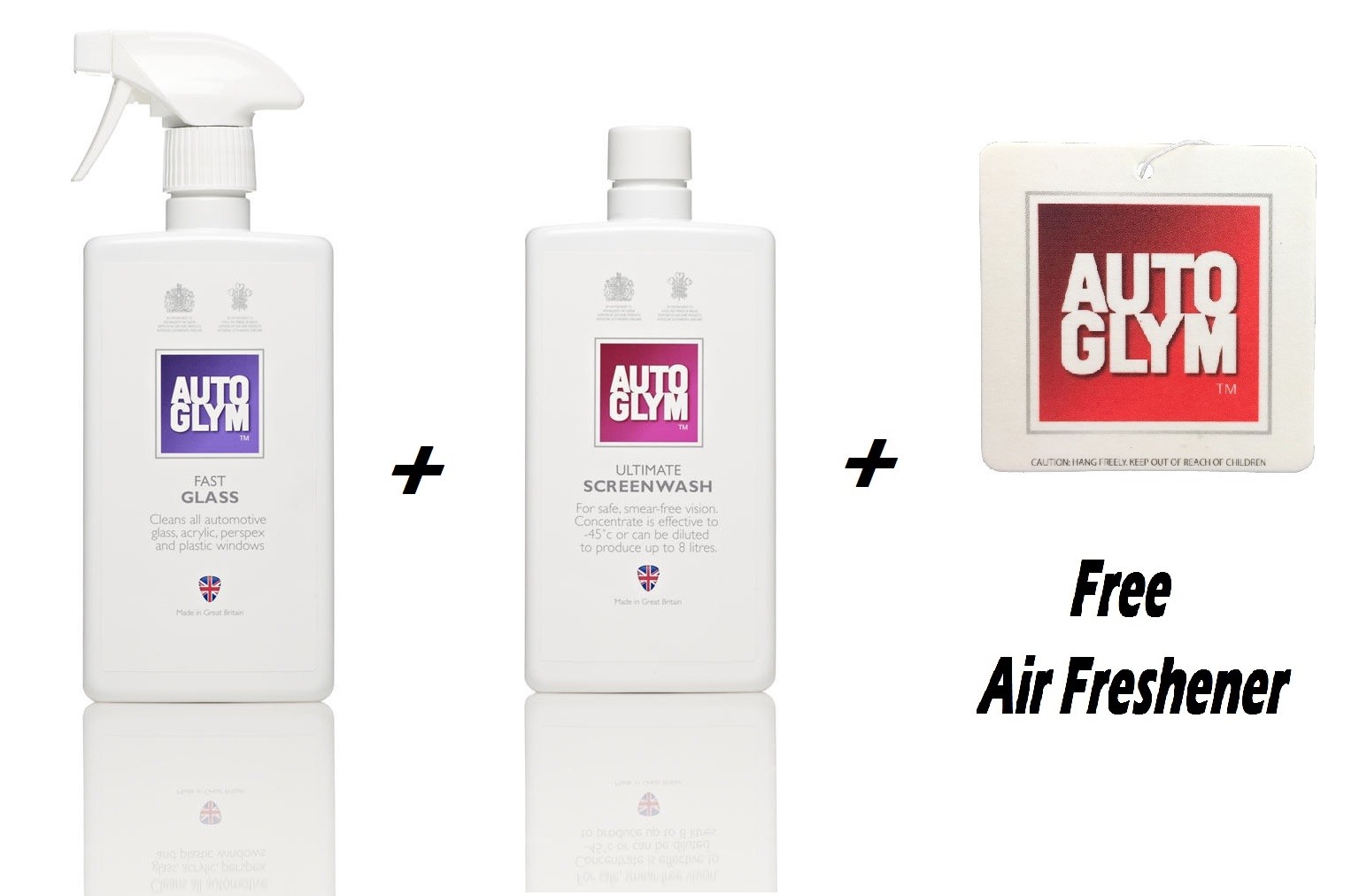Autoglym Ultimate Screenwash 500ml & Fast Glass 500ml & Free Air ...