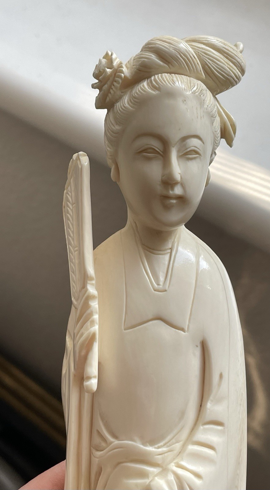 Estate Geisha Figurine Japanese Woman Carved 10” | eBay