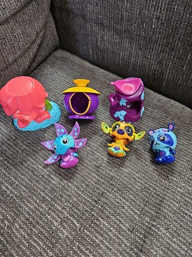 3 SEGA TOYS SPIN MASTER ZOOBLES HABITAT PLAY SET 3 Animals Bear Starrie ...