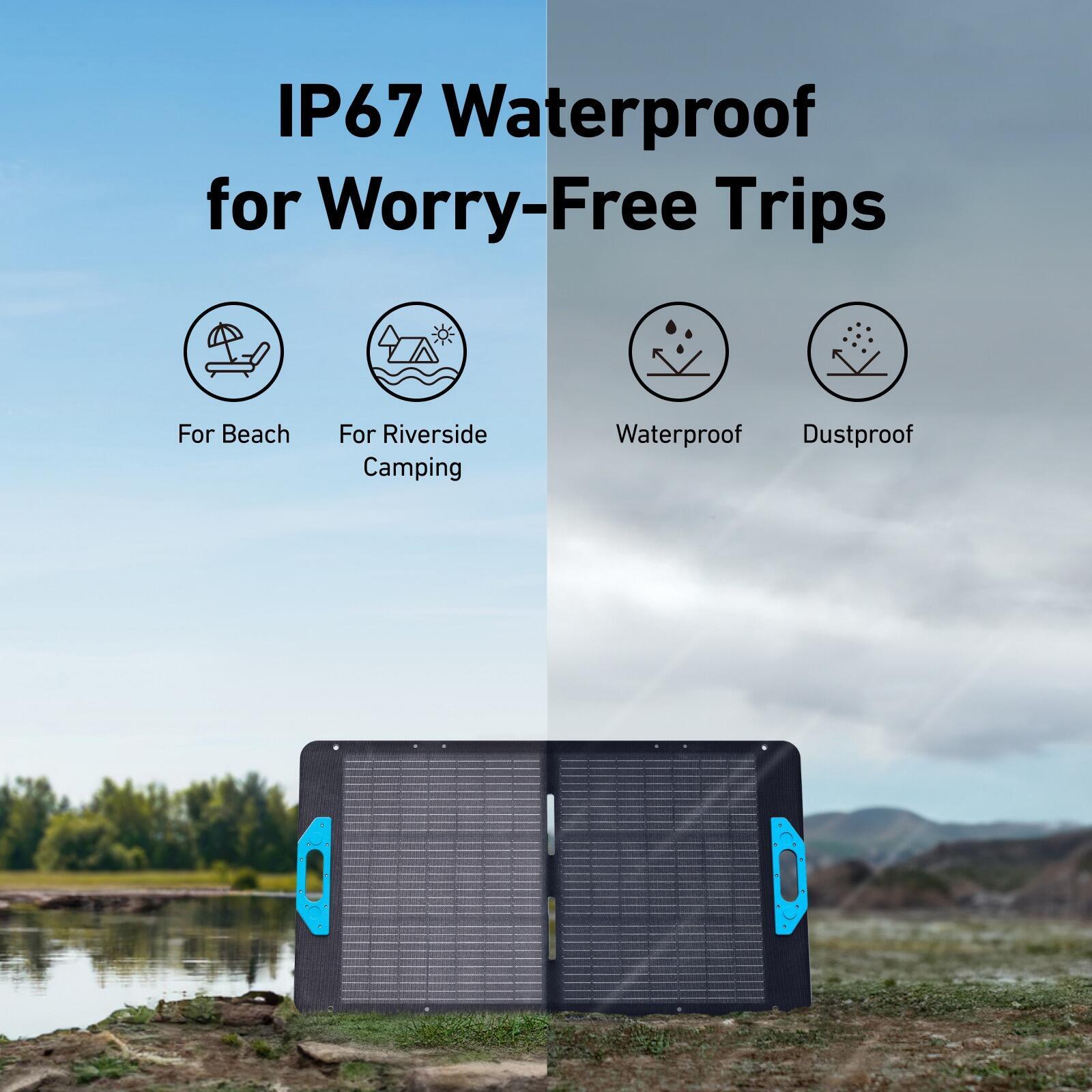 Anker 535 Solar Generator Portable Battery System + SOLIX PS100 100w ...