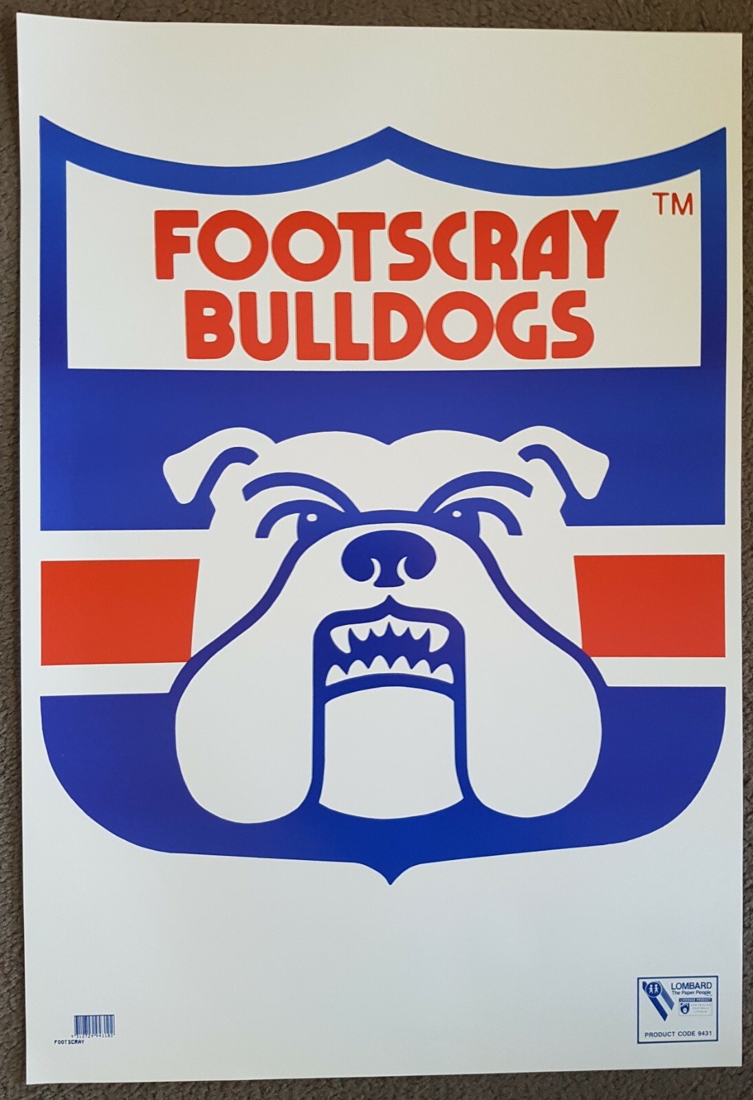 FOOTSCRAY BULLDOGS VINTAGE LOGO FOOTY POSTER | eBay Australia