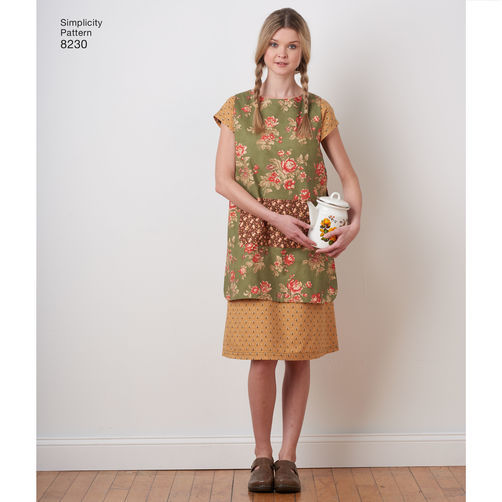 Simplicity 8230 Misses Dottie Angel Apron Dress Tabard Frock Sewing ...