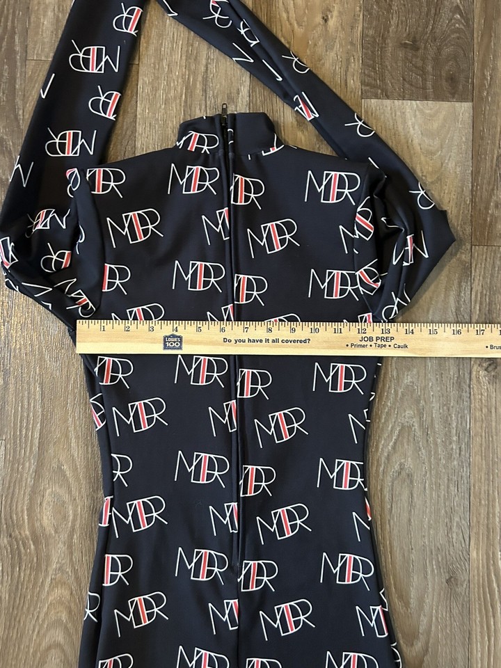 Milano Di Rouge Dress Women’s Size Small Blue logo formfit High Neck ...