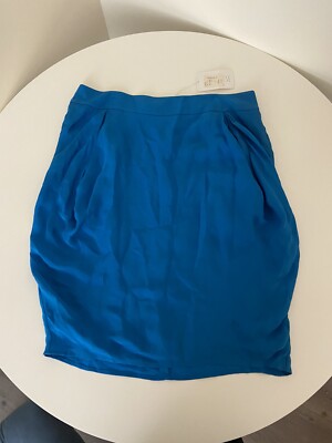 TSE Blue Silk Skirt , Size 10 | eBay