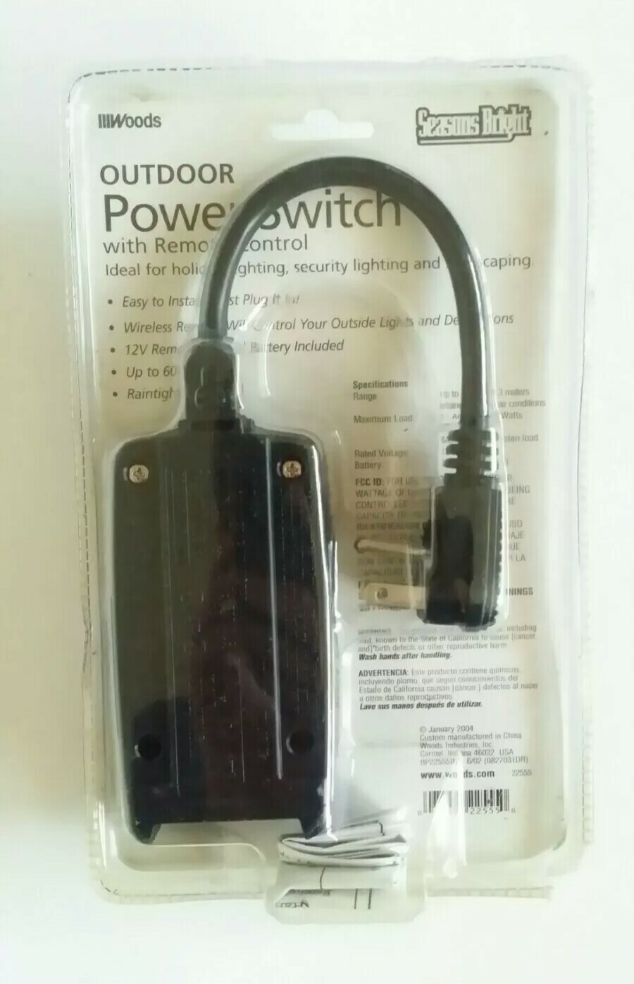 Woods Outdoor Power Switch with Remote Control 22555 - NEW | eBay
