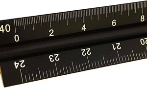 12 Inch Triangular Engineer Scale Ruler, Anodized Solid Aluminum Core ...
