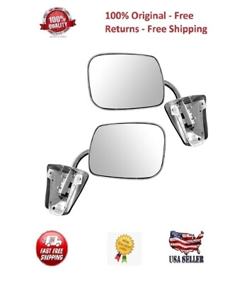 Stainless Steel Manual Side View Mirrors LH & RH Pair Set for Chevy ...