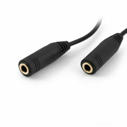 3.5mm Stereo Audio Male to 2 Female Headphone Mic TRRS Y Splitter Cable ...