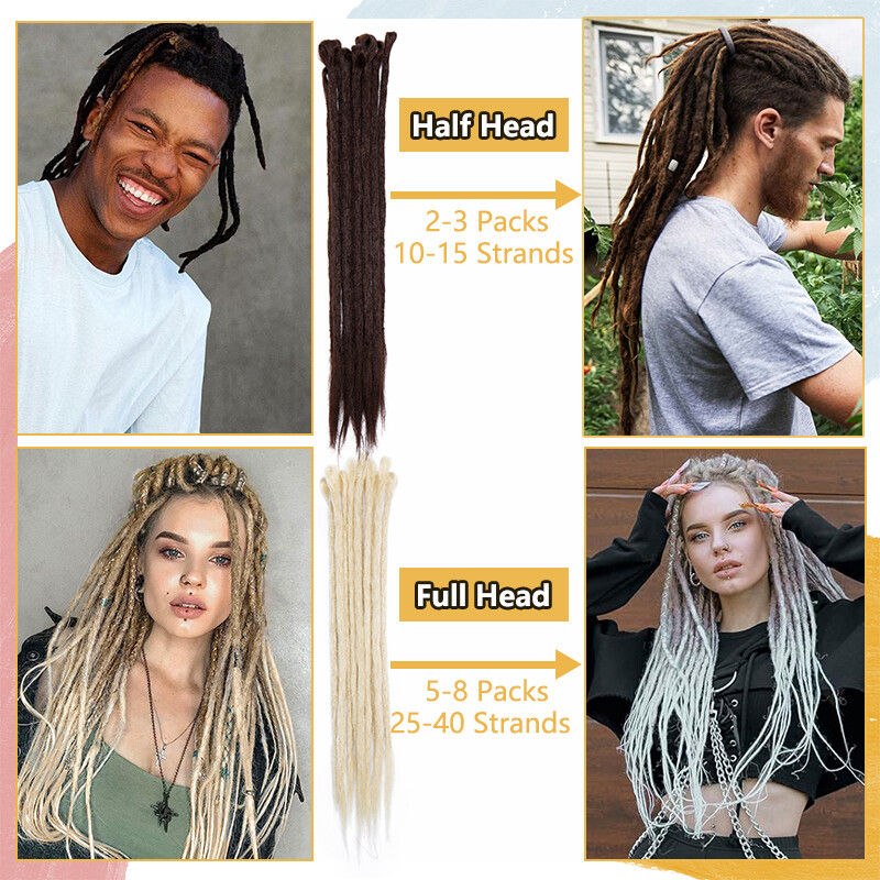 Real Soft Wool Handmade Dreadlocks Hair Extensions Braids Afro Dreads ...