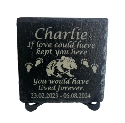 Hamster memorial slate pet remembrance gravestone marker personalised ...