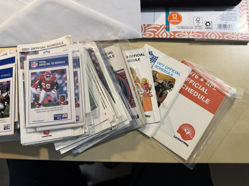 UNITED WAY /NFL SCHEDULES 1976 TO 2019 (COMPLETE SET WITH EXTRAS) | eBay