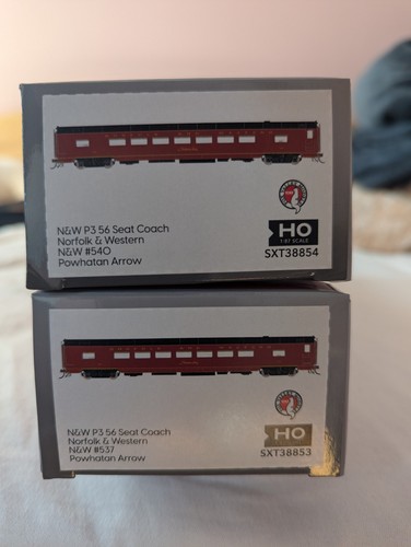 Fox Valley Models 537 & 504 HO Scale P3 56 seat Pullman Coach Norfolk ...