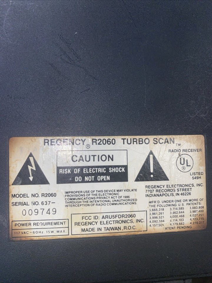 Vintage Regency Programmable Scanner Radio Receiver R2060 | eBay