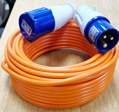 25M CARAVAN MAINS HOOK UP CABLE EXTENSION LEAD motorhome camping boat ...